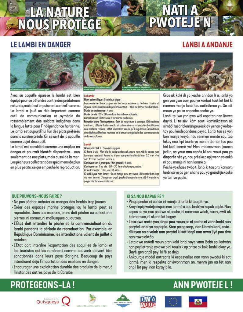 Biodiversity exposition at Universite Quiskeya - Haiti National Trust